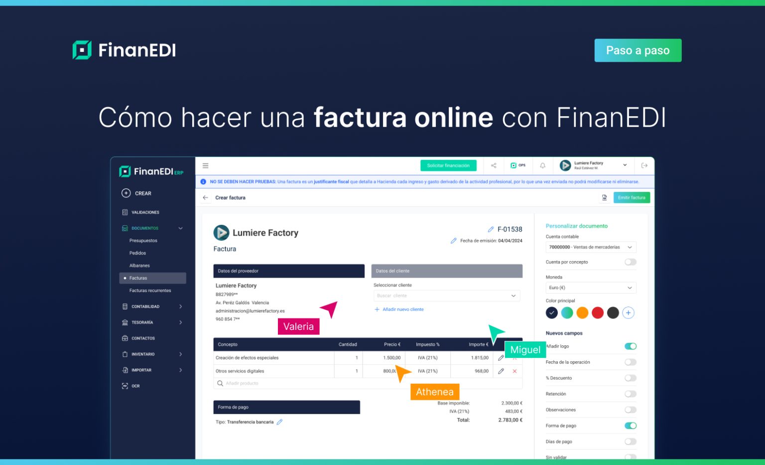 Cómo hacer una factura online con FinanEDI - FinanEDI